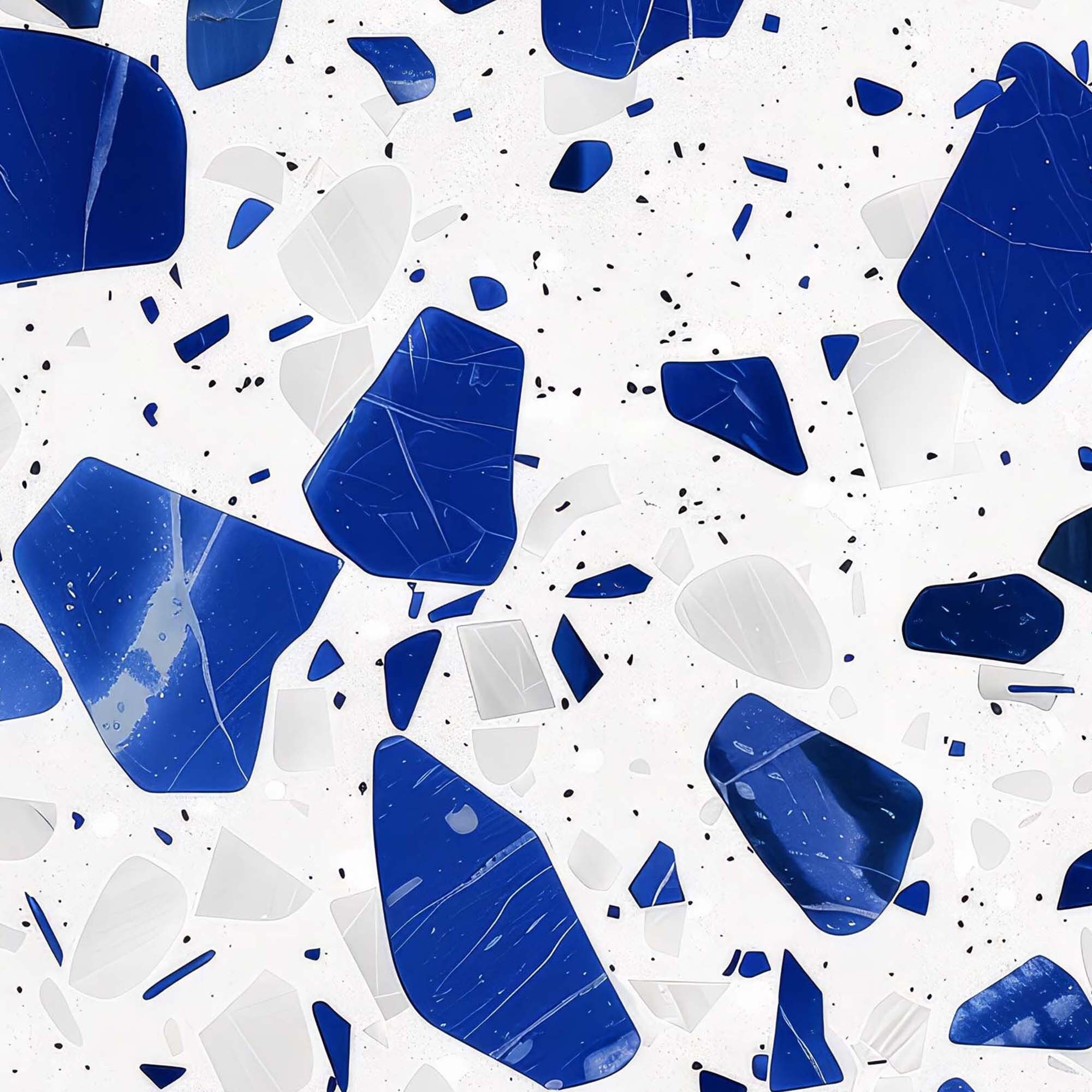 Blue Terrazzo Seamless Tiles Realistic Texture Digital Design Print ...