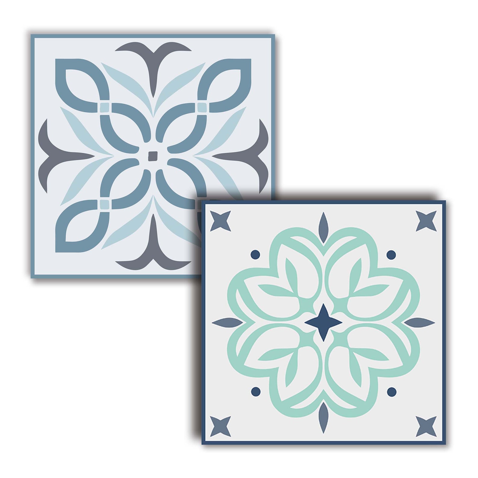 Pastel Colored Vector Drawing Tiles Pattern Floral Geometric Mosaic 8x8 ...