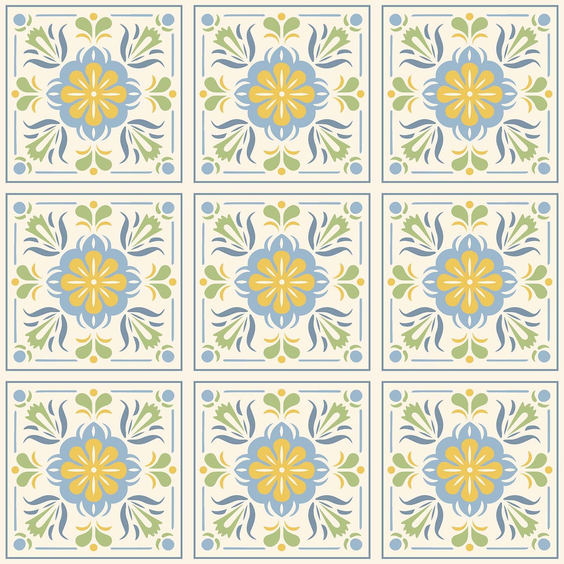 Pastel Colors Geometric Tile Drawing Vector Pattern Mosaic Spanish ...
