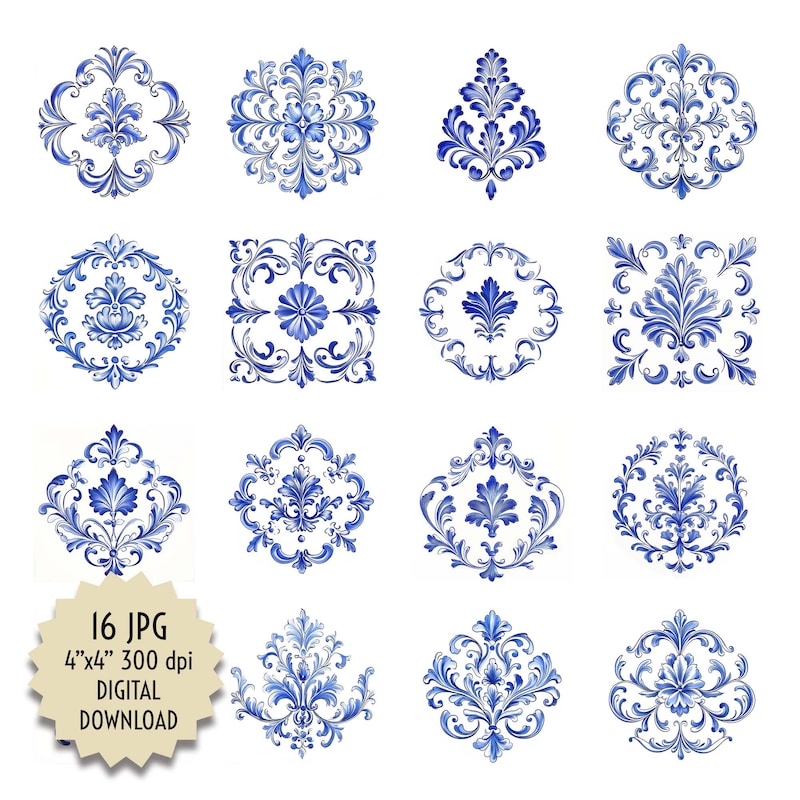 Blue 4x4 Tile Stickers - Etsy
