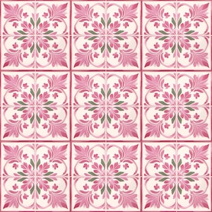 Pink Green Tile Designs Inspired by Art Nouveau Style for Decorating ...