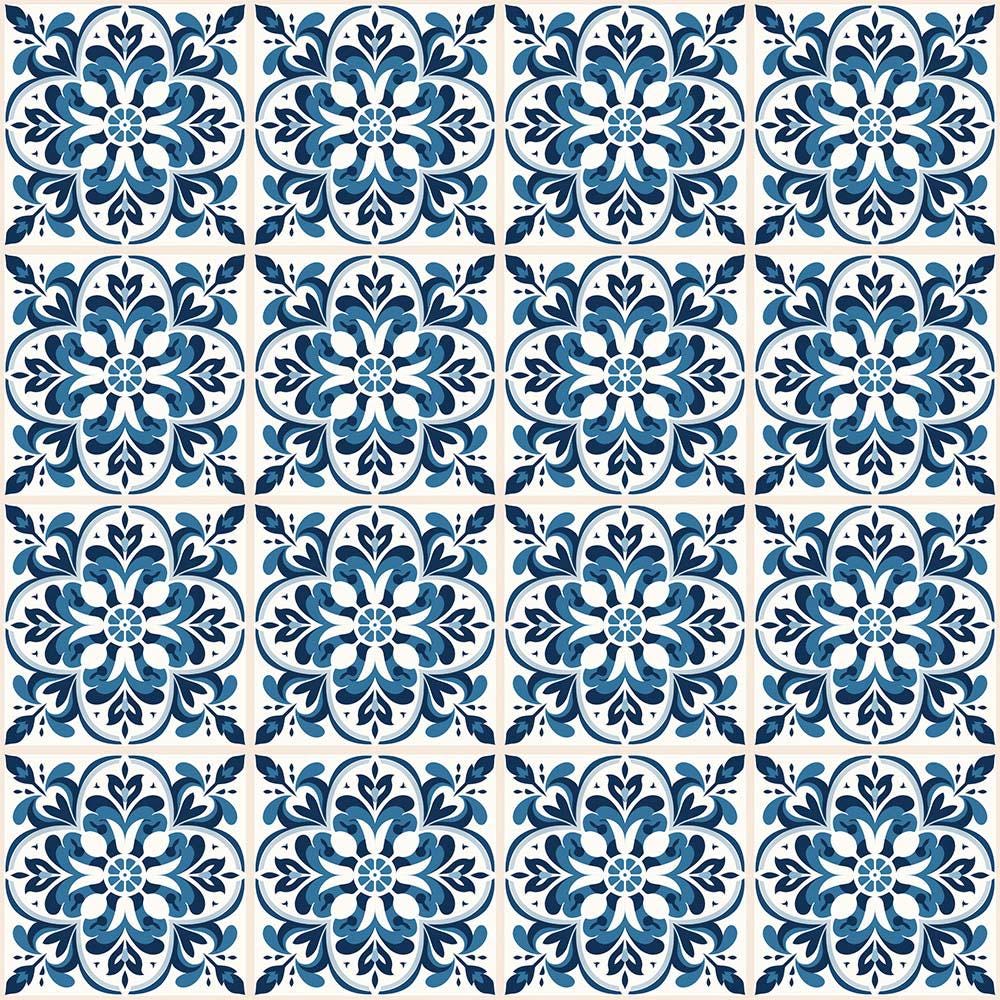Blue White Tile Set, 9 Digital Patterns, Ceramic Inspired, 8x8 Inch JPG ...