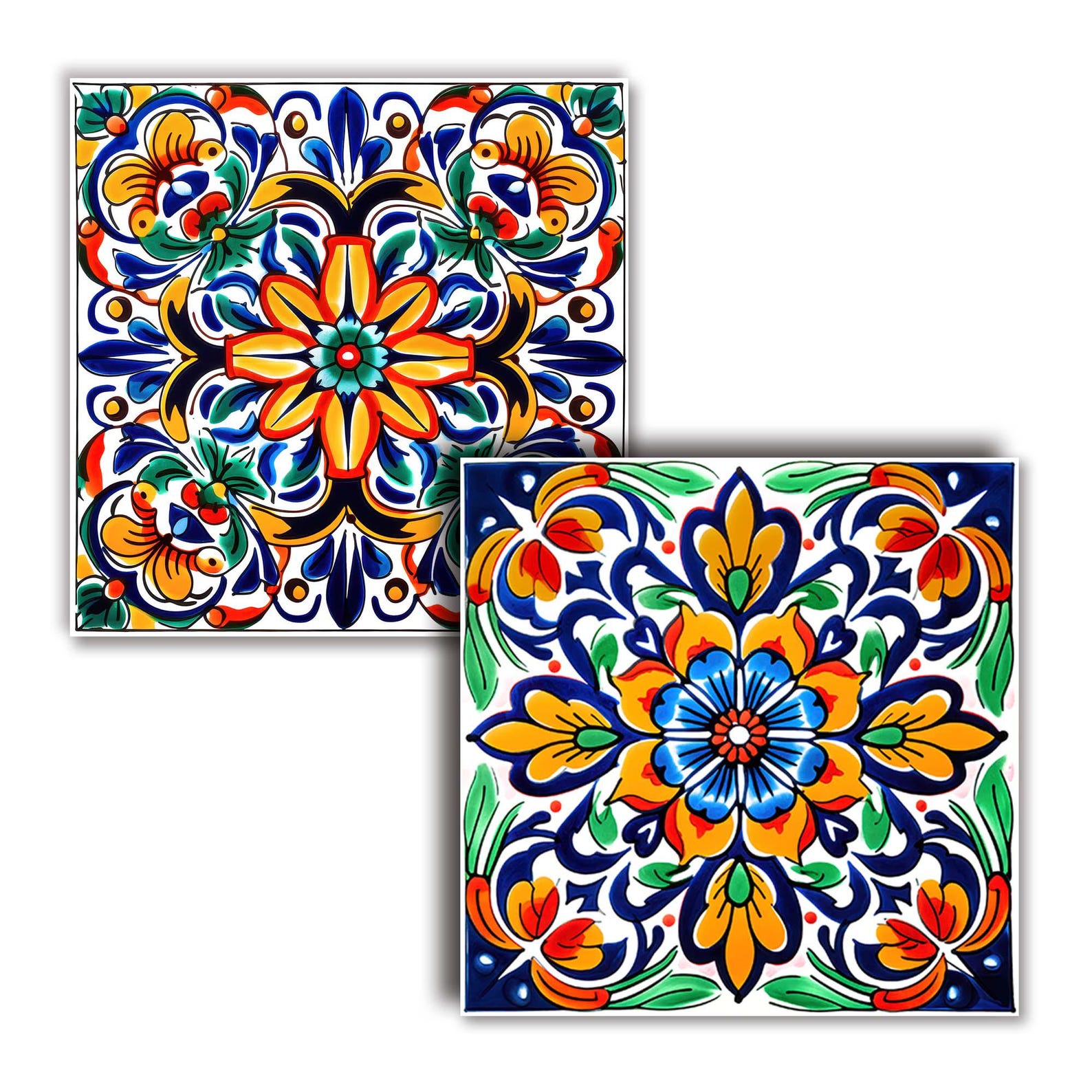 Mexican Style Tile Clipart Set: Colorful 8x8" Designs for DIY Crafts ...