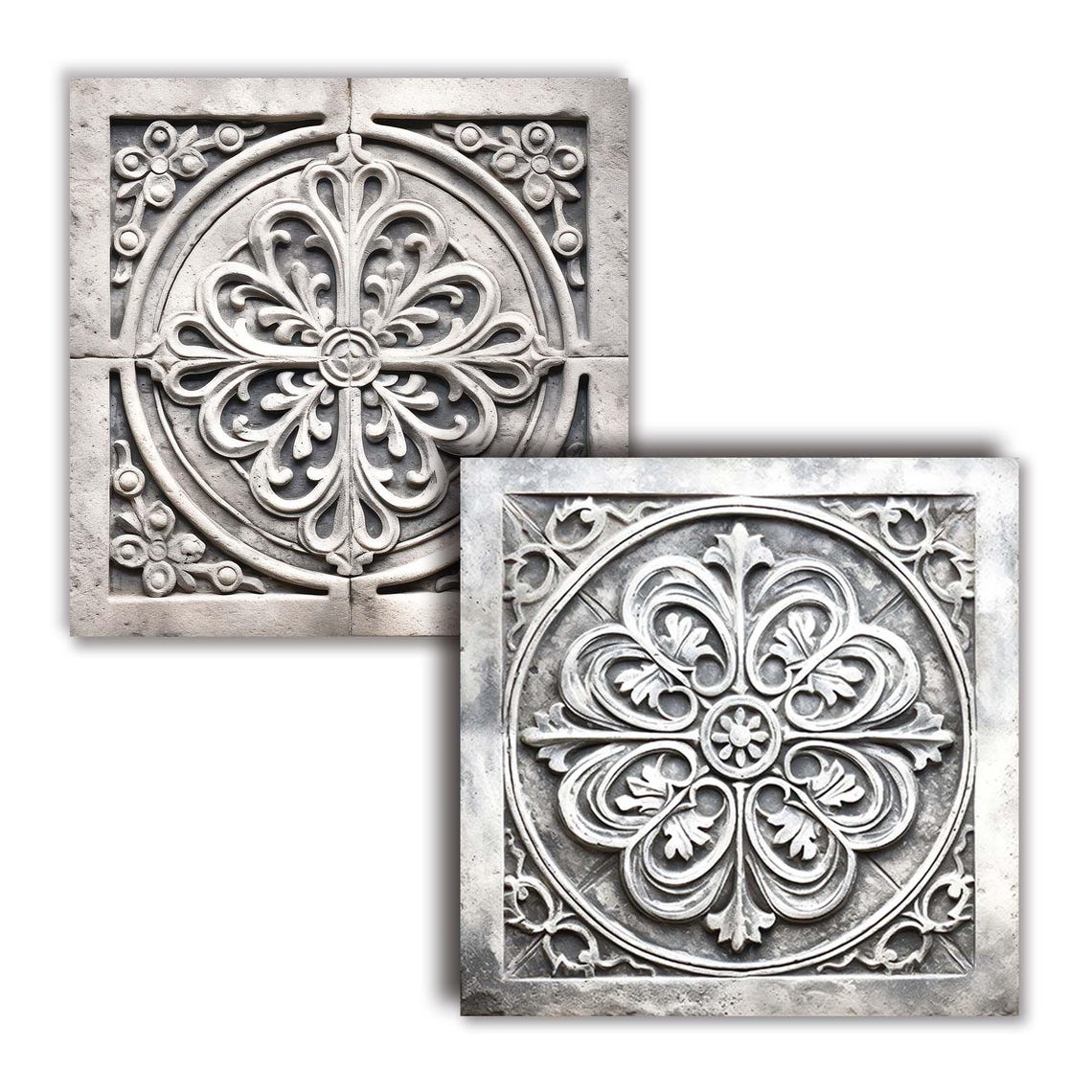 Gothic Tile Digital Set, Medieval Carvings, Stone Textures, Elegant ...