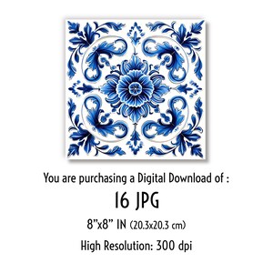 Blue Mediterranean Spanish Tile Designs, Printable Wall Art, Digital ...