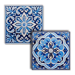 Blue Ceramic Tiles, Realistic and Elegant Design Mosaic Home Wall ...