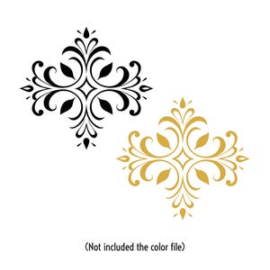 Arabesque Vectors, Minimalist Fine Line Art, Ornamental Floral, Corner ...