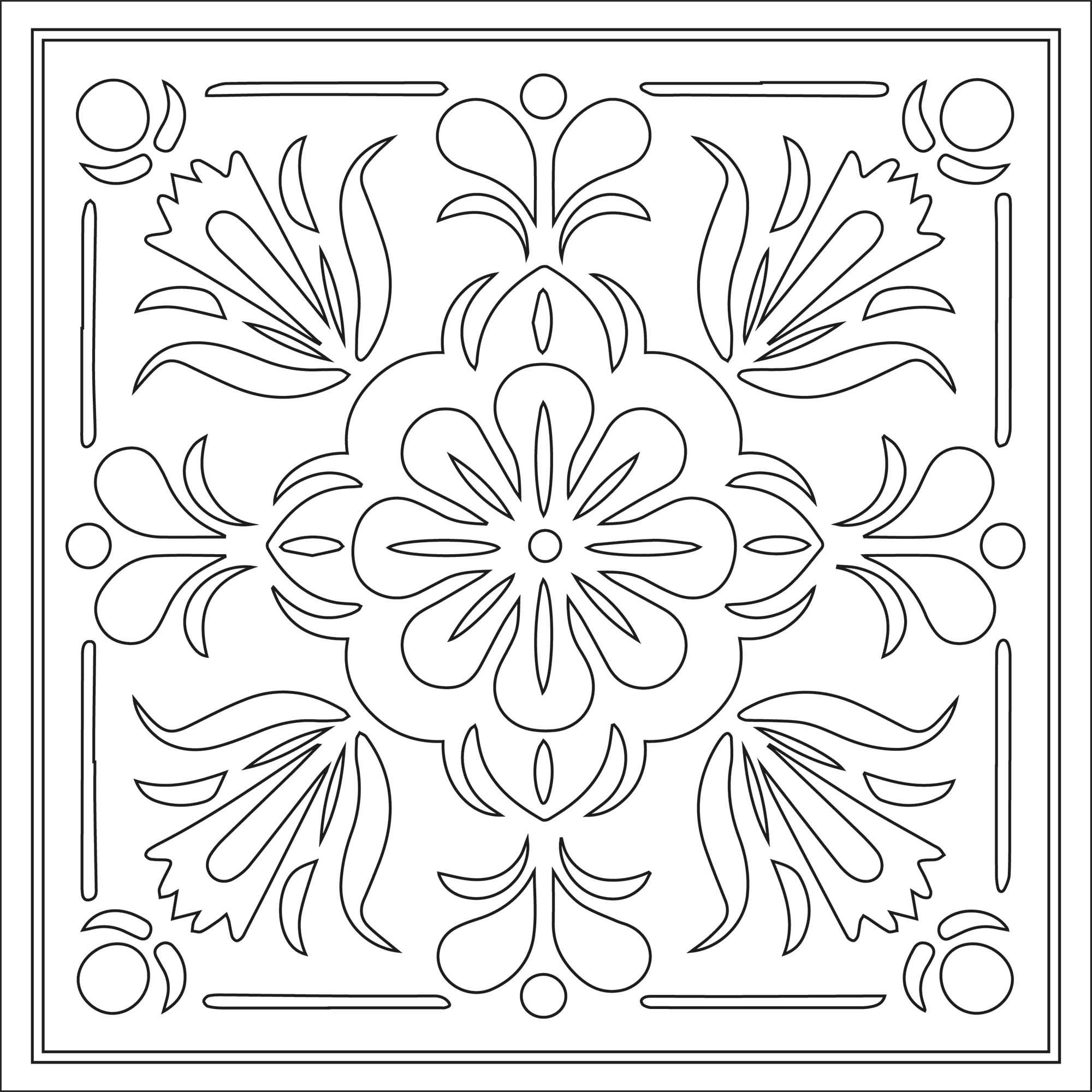 30 Coloring Customizing Tile Drawing Vector Mosaic Spanish Style Floral ...