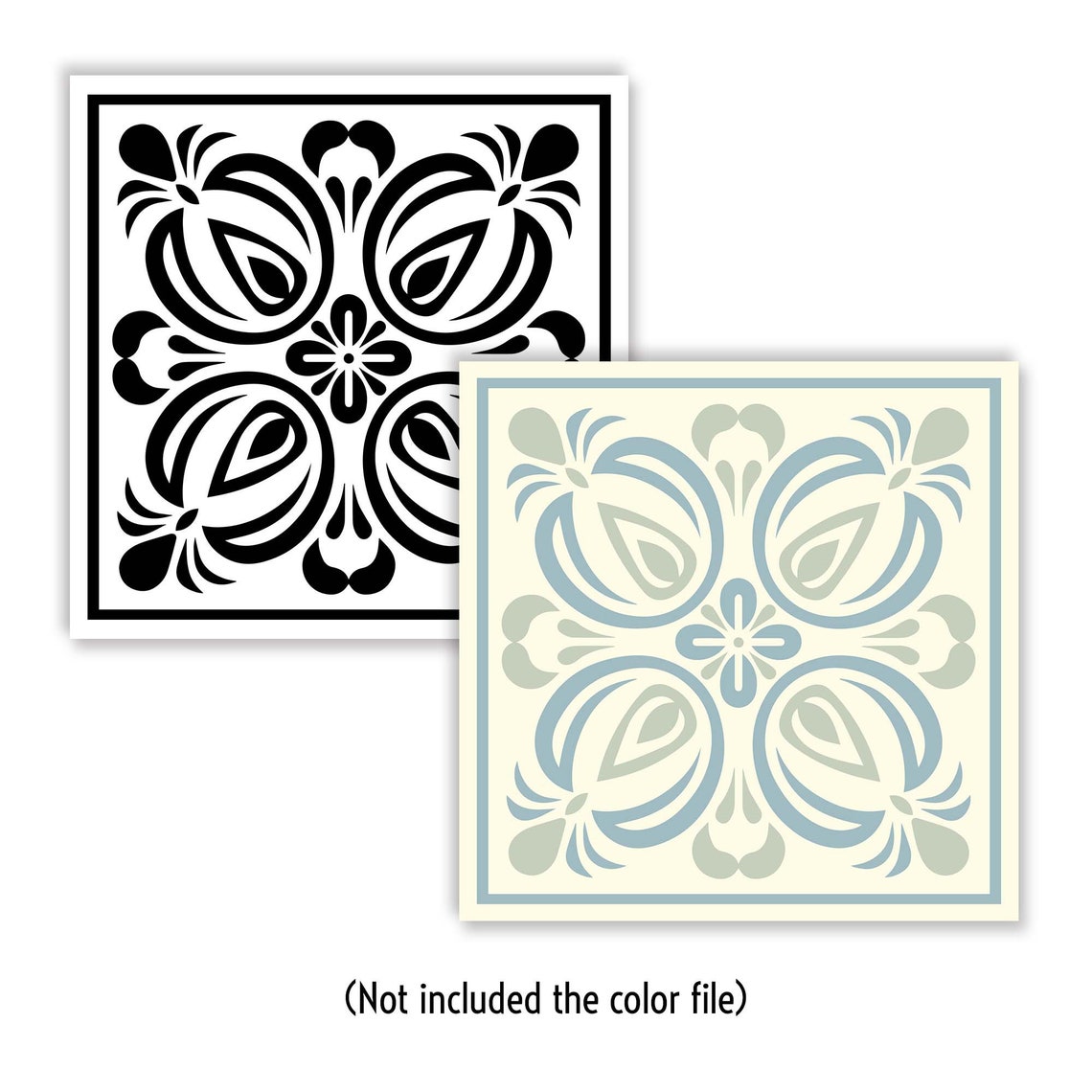 Coloring Tiles Vector Clipart Mosaic Spanish Style Flower Decoration ...