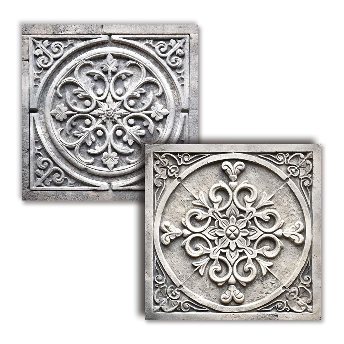 Gothic Tile Digital Set, Medieval Carvings, Stone Textures, Elegant ...