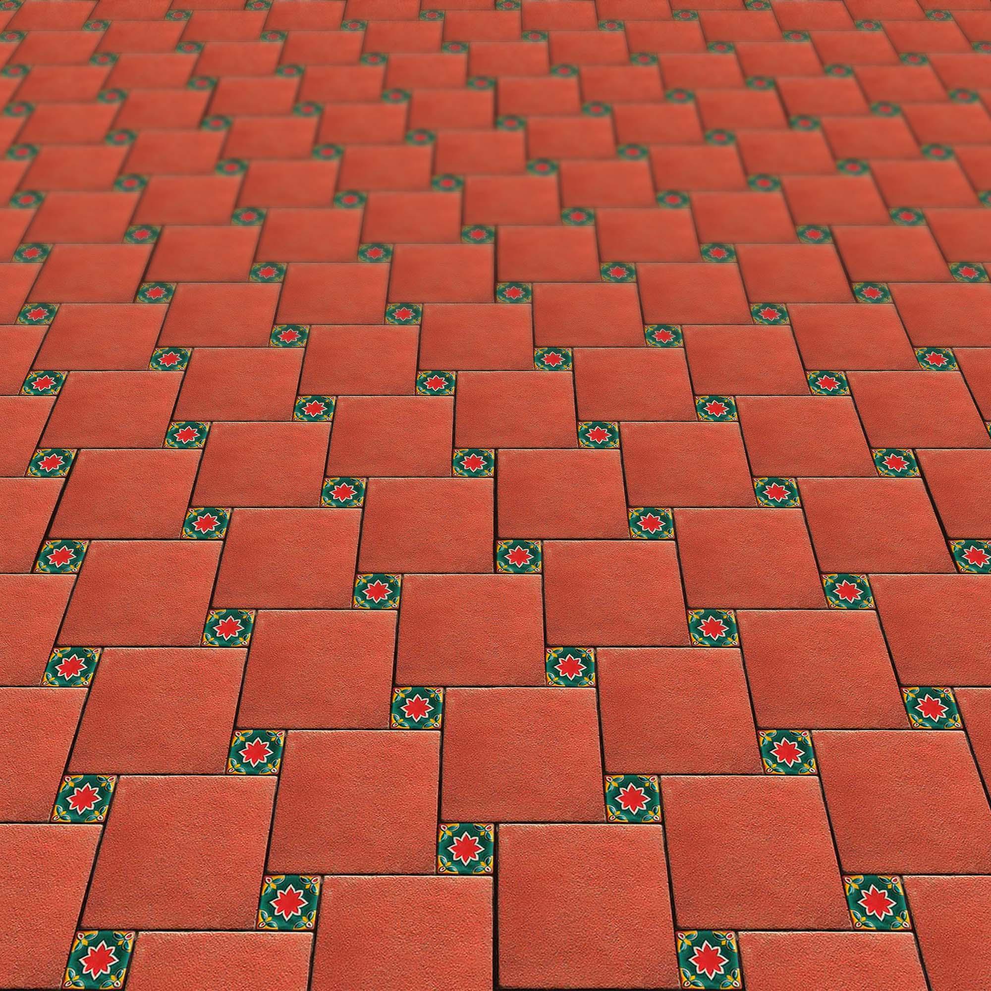 Terracotta Floor Tiles, Dollhouses, Mexican Style Square Pattern 1:12 ...