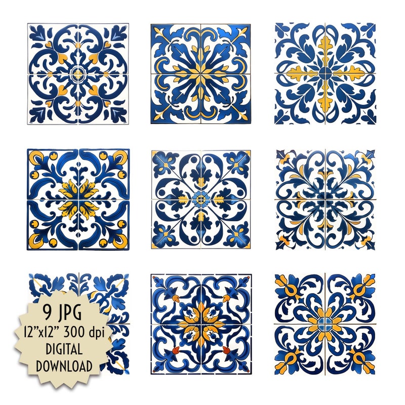 12 X 12 Mexican Tiles - Etsy