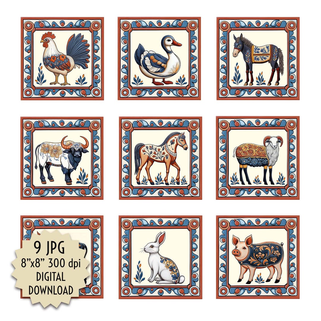 Animal Tiles, Farmhouse Print Mosaic, for Backsplash, Kitchen, Wall ...