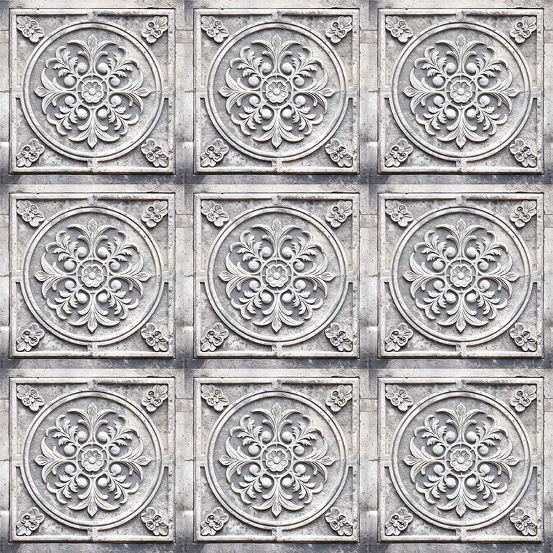 Gothic Tile Digital Set, Medieval Carvings, Stone Textures, Elegant ...