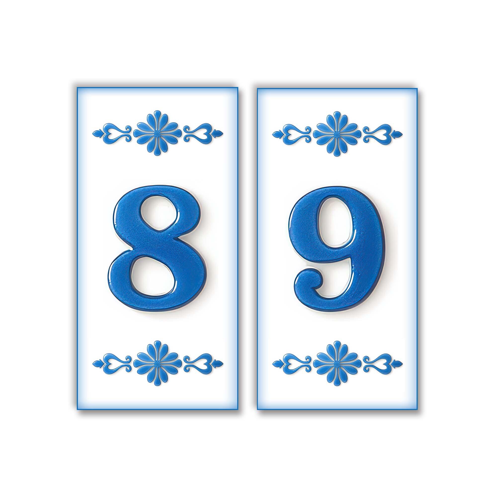 Number Tiles, Blue Ceramic, Realistic Clipart 0-9, Bright Glossy Digits ...