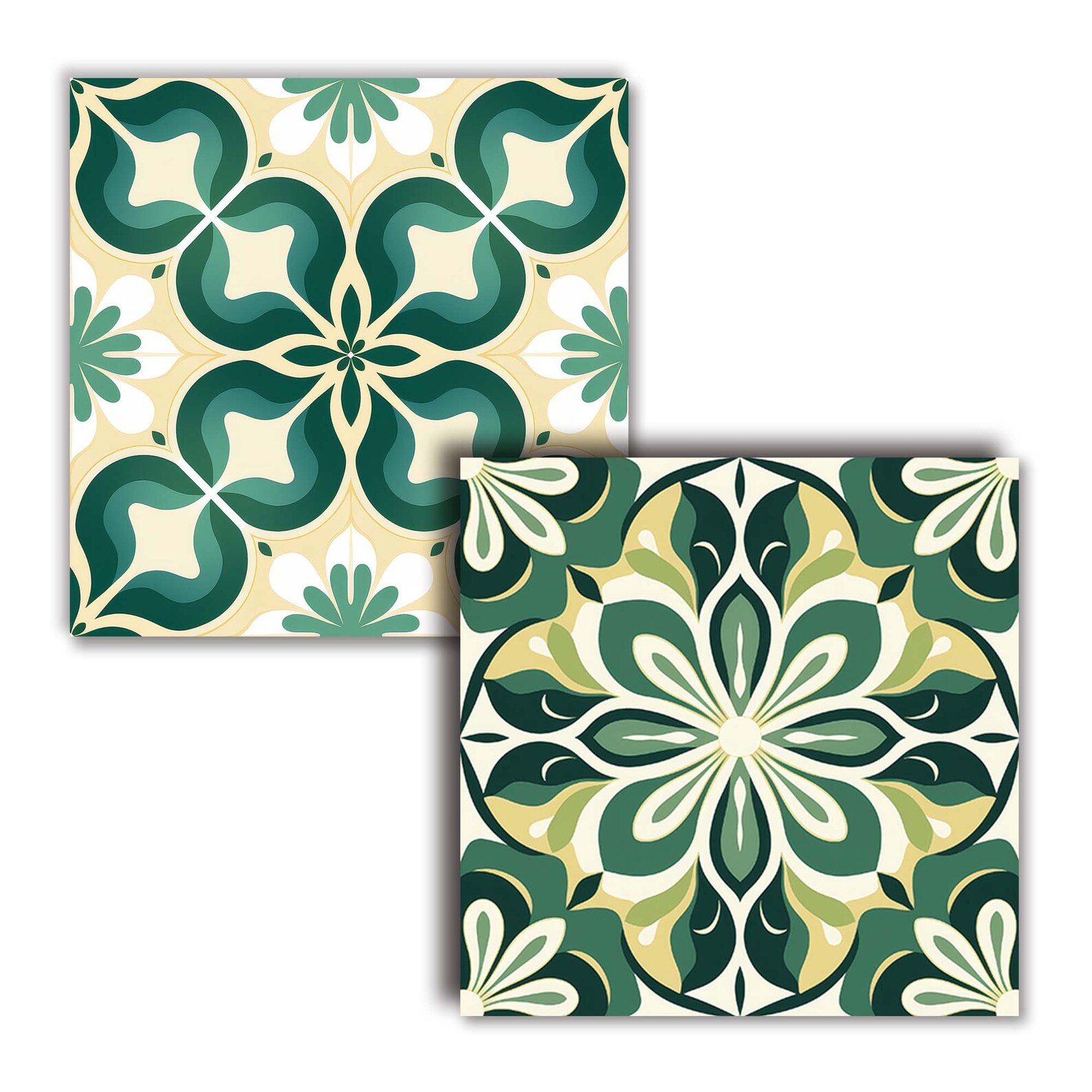 Green Tiles Geometric Symmetrical Seamless Pattern Drawing Clipart ...