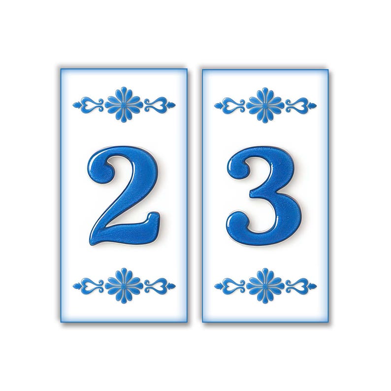 Number Tiles, Blue Ceramic, Realistic Clipart 0-9, Bright Glossy Digits ...