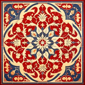 Vintage Red Tile Clipart: Set of 9 Spanish-style Tiles, Decoration, and ...