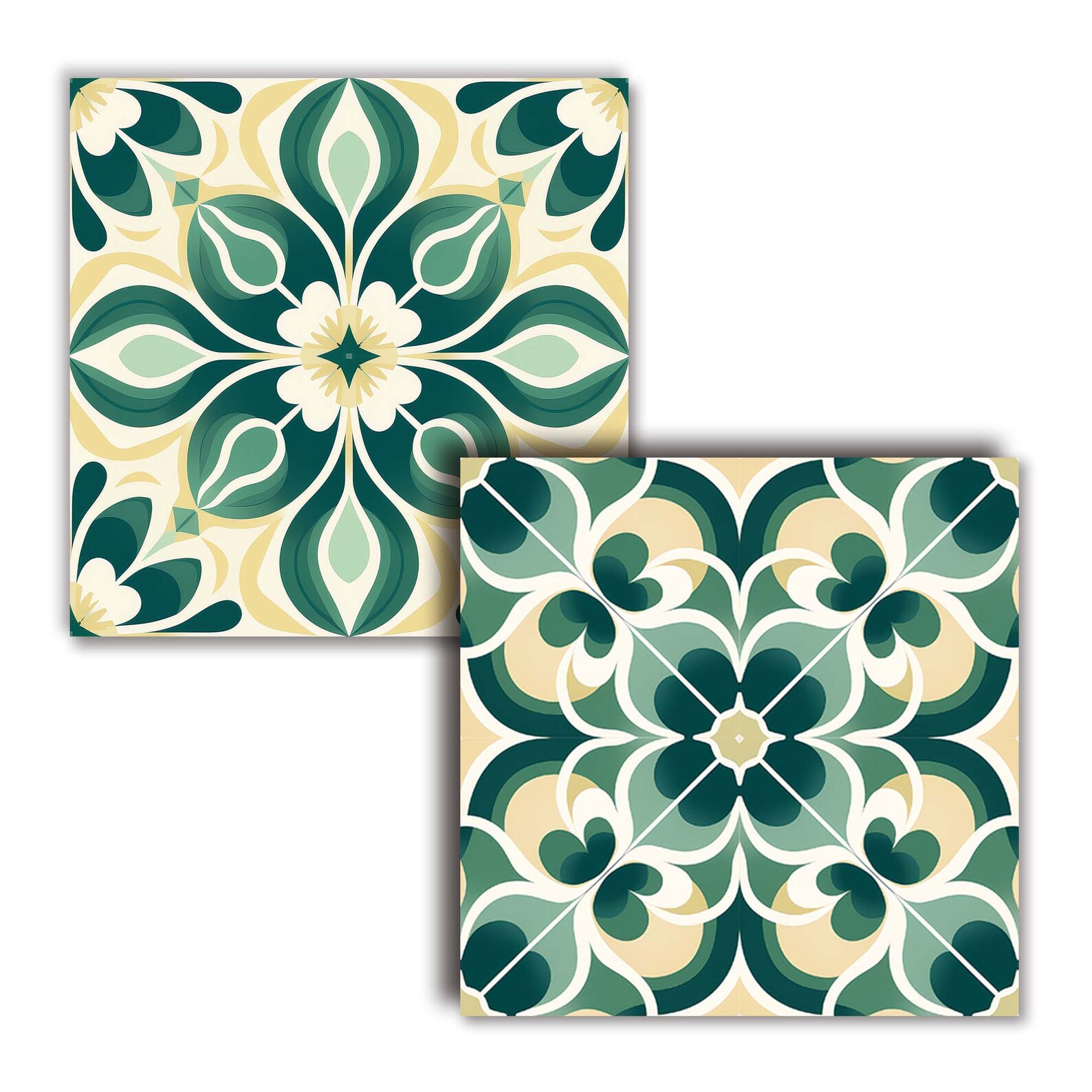 Green Tiles Geometric Symmetrical Seamless Pattern Drawing Clipart ...
