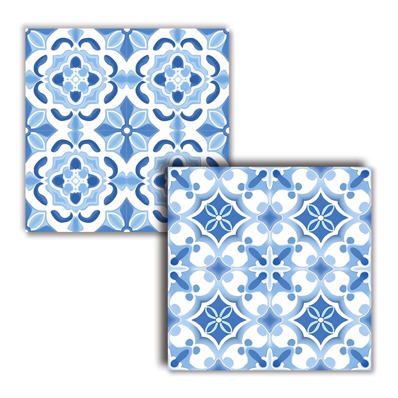 Sky Blue Tile Pattern, Seamless Geometric. Mosaic Clipart. DIY Kitchen ...