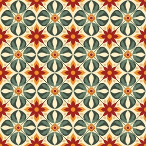 Symmetrical Geometric Vector Tile Seamless Pattern Drawing Clipart ...
