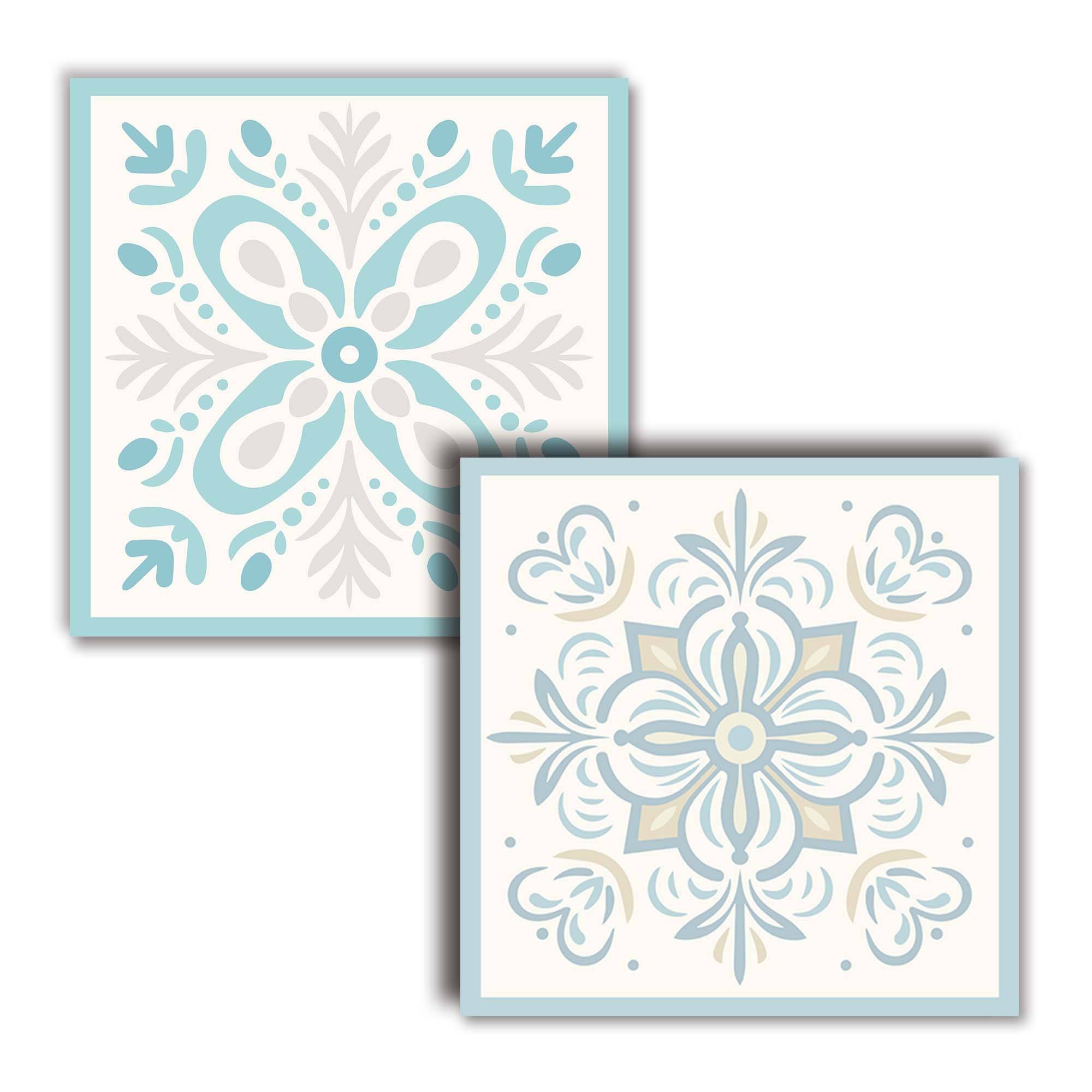 Pastel Colored Vector Drawing Tiles Pattern Floral Geometric Mosaic ...