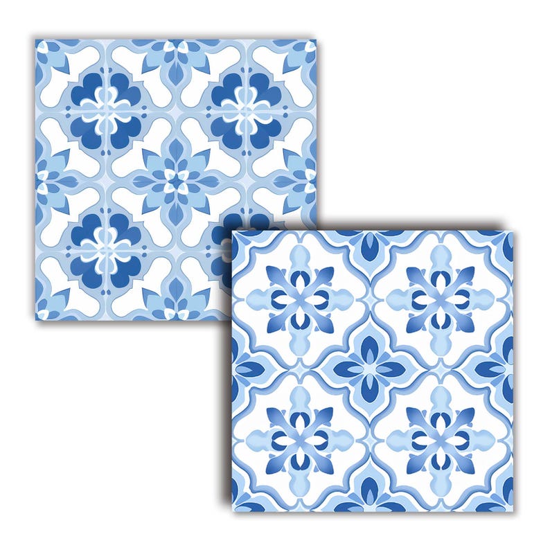 Sky Blue Tile Pattern, Seamless Geometric. Mosaic Clipart. DIY Kitchen ...