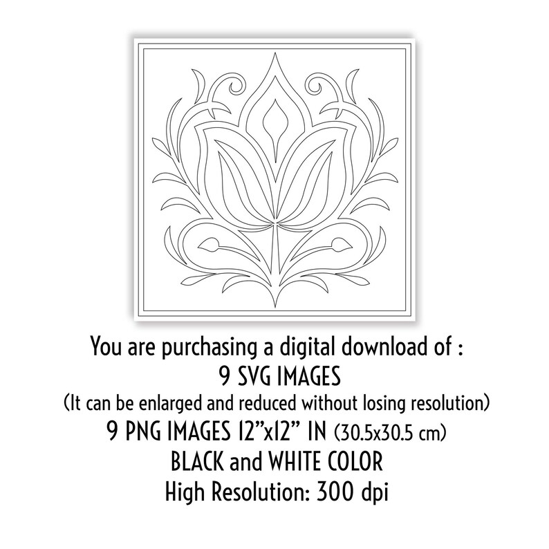 Coloring Customizing Tile Drawing Vector Black White Mosaic Tulip ... Coloring Customizing Tile Drawing Vector Black White Mosaic Tulip ...