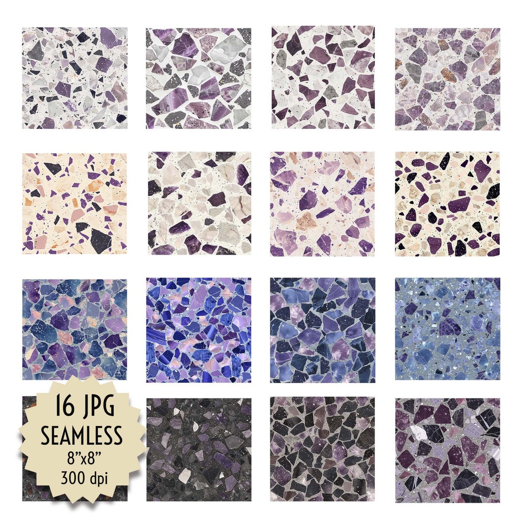 Purple Terrazzo Granite Seamless Tile Realistic Texture Digital Design ...