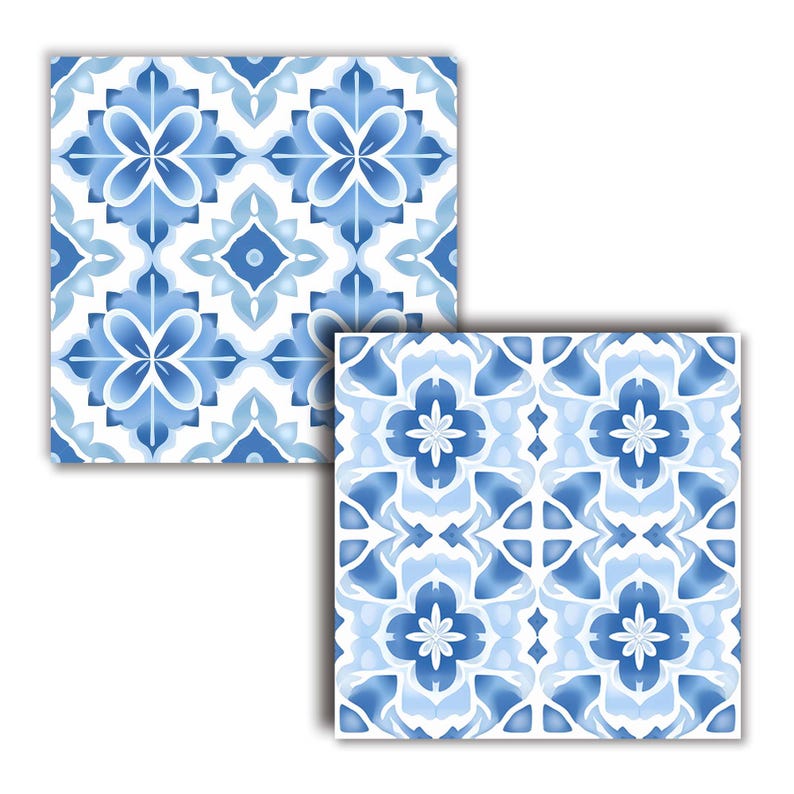 Sky Blue Tile Pattern, Seamless Geometric. Mosaic Clipart. DIY Kitchen ...