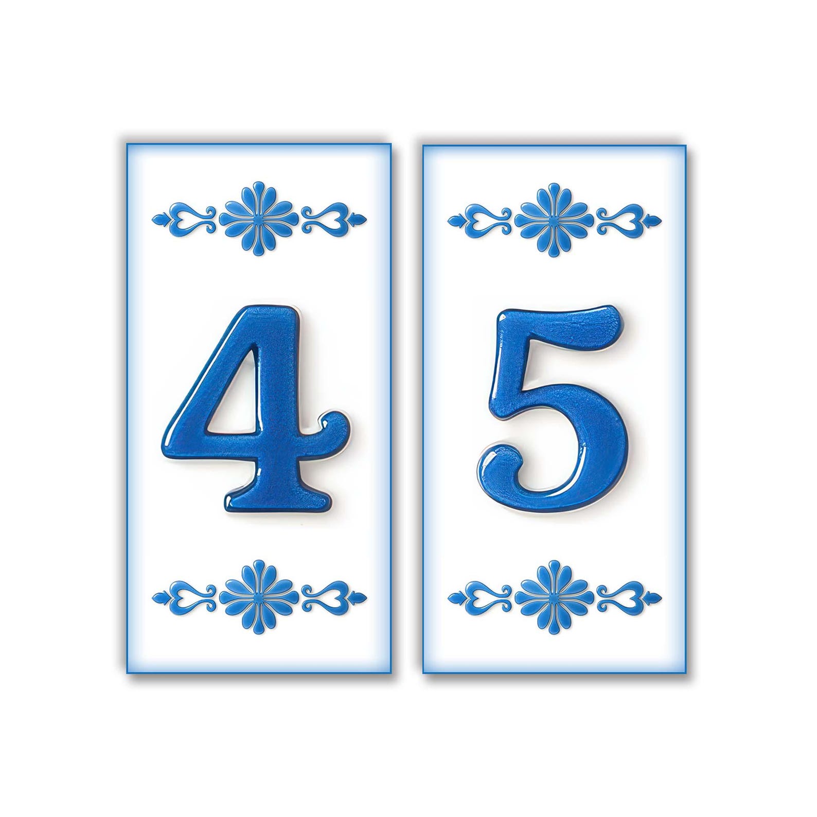 Number Tiles, Blue Ceramic, Realistic Clipart 0-9, Bright Glossy Digits ...