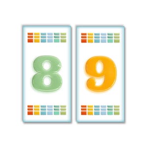Colorful Number Wall Tiles 0-9, Digital Set for Kids Room Decor, Modern ...