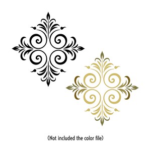 Arabesque Vectors, Minimalist Fine Line Art, Ornamental Floral, Corner ...