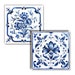 15 Antique Blue and White Porcelain Flower Rose Tiles | Decor Wall ...