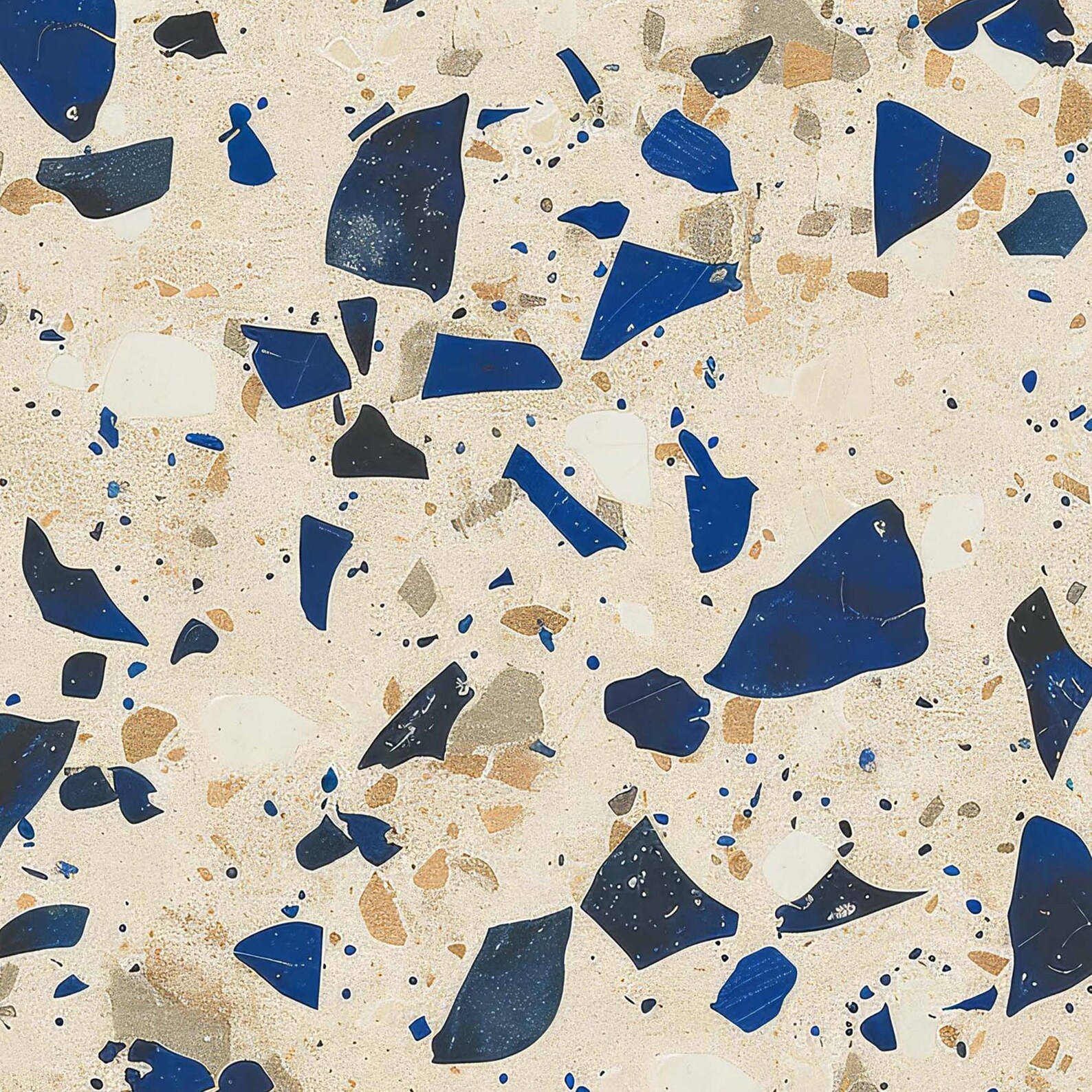 Blue Terrazzo Seamless Tiles Realistic Texture Digital Design Print ...