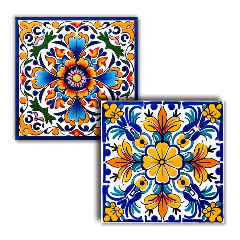 Bundle Mexican Style Tiles Colorful Clipart. Decoration DIY Crafts ...