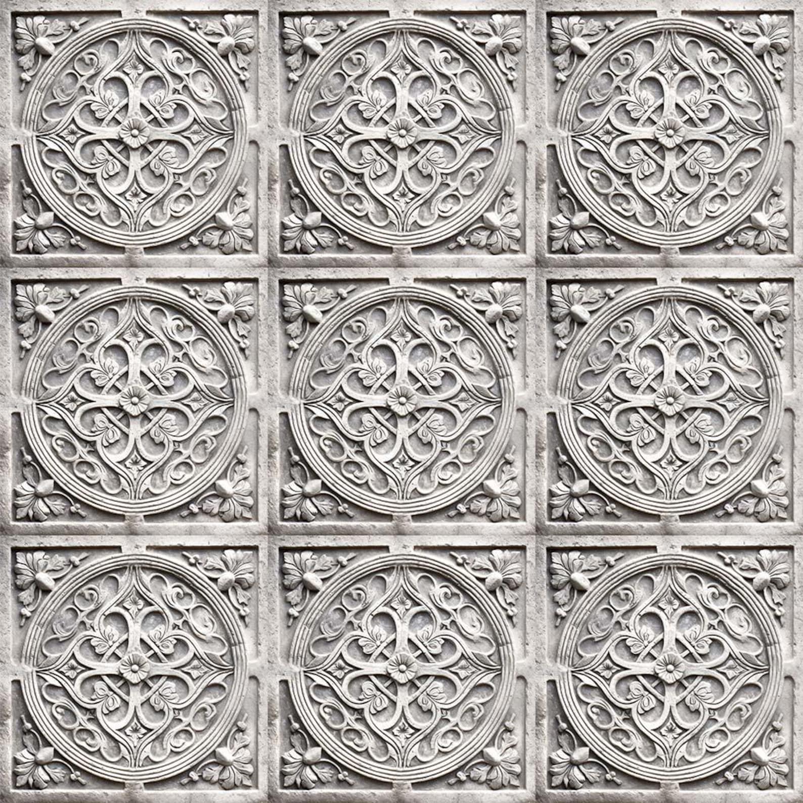 Gothic Tile Digital Set, Medieval Carvings, Stone Textures, Elegant ...
