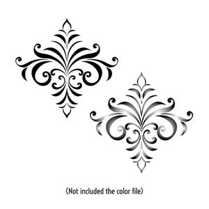 Arabesque Vectors, Minimalist Fine Line Art, Ornamental Floral, Corner ...