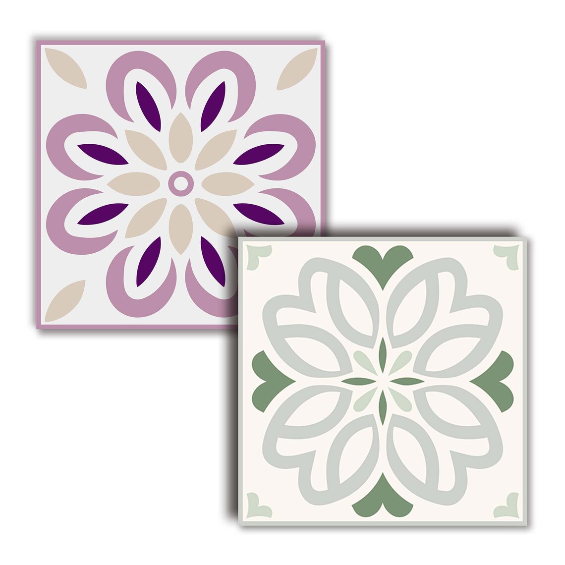Pastel Colored Vector Drawing Tiles Pattern Floral Geometric Mosaic 8x8 ...