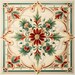 Floral Antique Classic Tile Printable Digital Download File 8x8 Inch ...