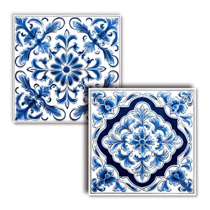 Blue Mediterranean Spanish Tile Designs, Printable Wall Art, Digital ...