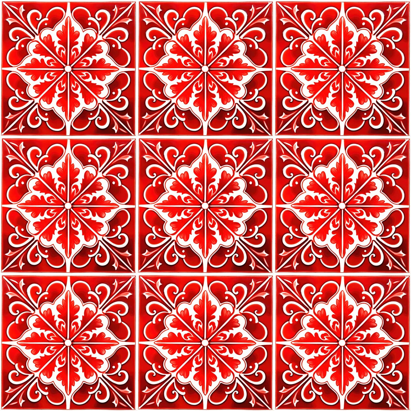9 Vintage Red Tiles in SVG/JPG. Mosaic, Ceramic. for Kitchen Bathroom ...