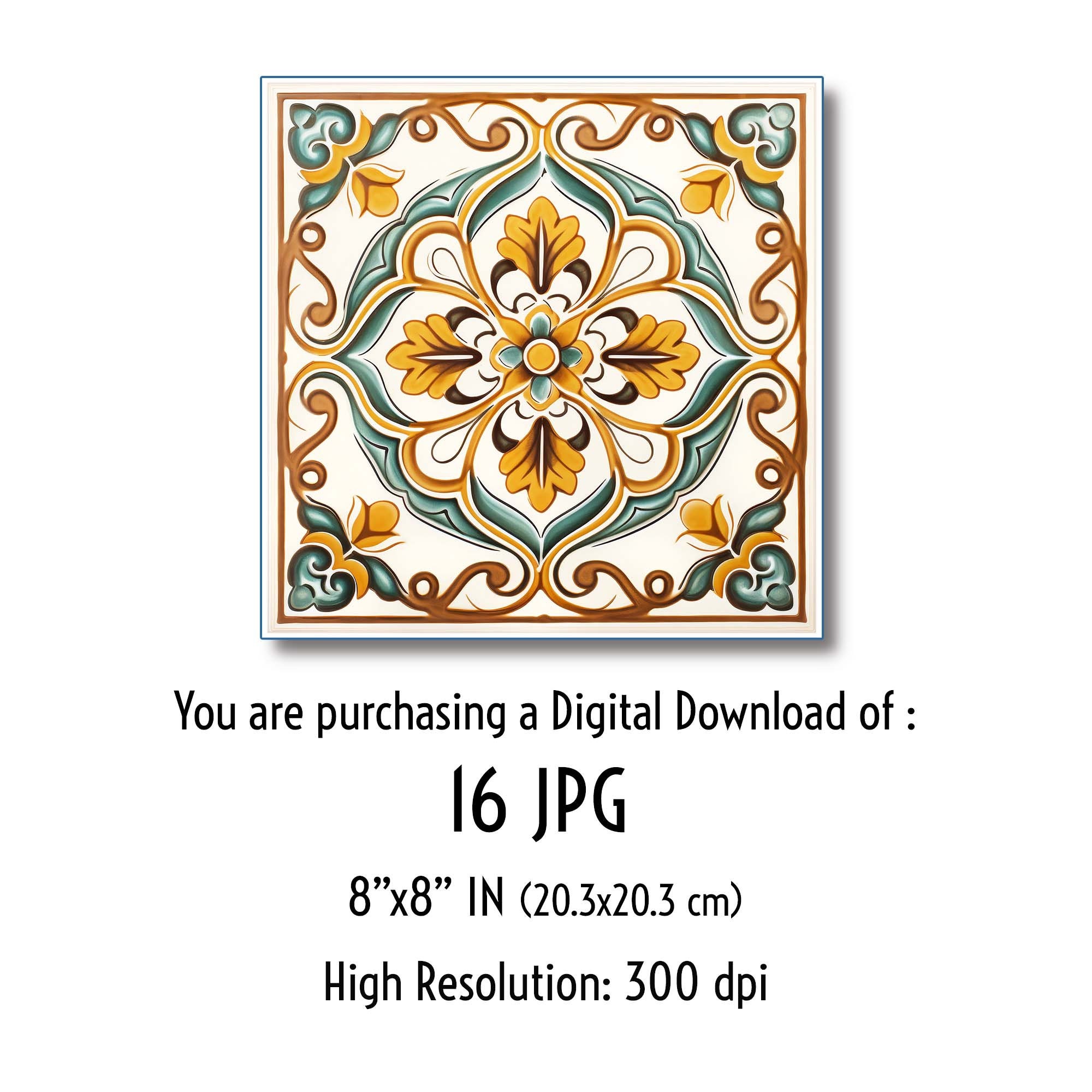 Antique Digital Ceramic Tiles Catalan Style, Floral Pattern Brown Beige ...
