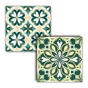 Green Tiles Geometric Symmetrical Seamless Pattern Drawing Clipart ...