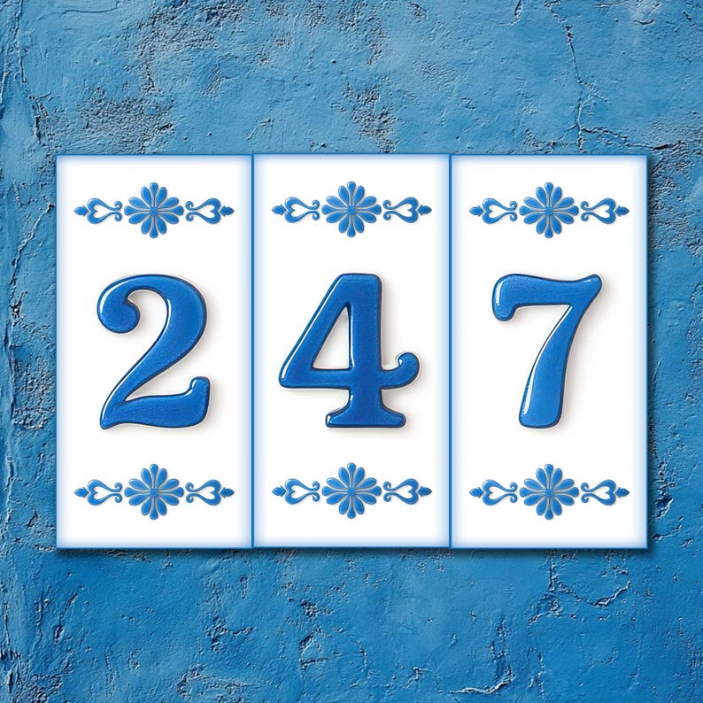 Number Tiles, Blue Ceramic, Realistic Clipart 0-9, Bright Glossy Digits ...