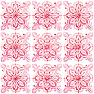 Pink Watercolor Tiles White Background Square Mosaic Decor Wall Craft ...