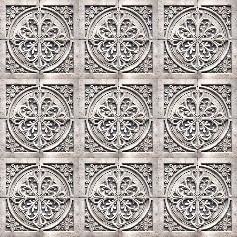 Gothic Tile Digital Set, Medieval Carvings, Stone Textures, Elegant ...