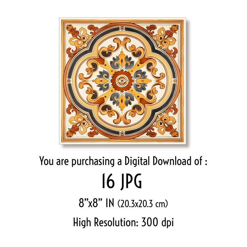 Brown Beige Vintage Spanish-style Tiles Clipart Decoration Wallpaper ...