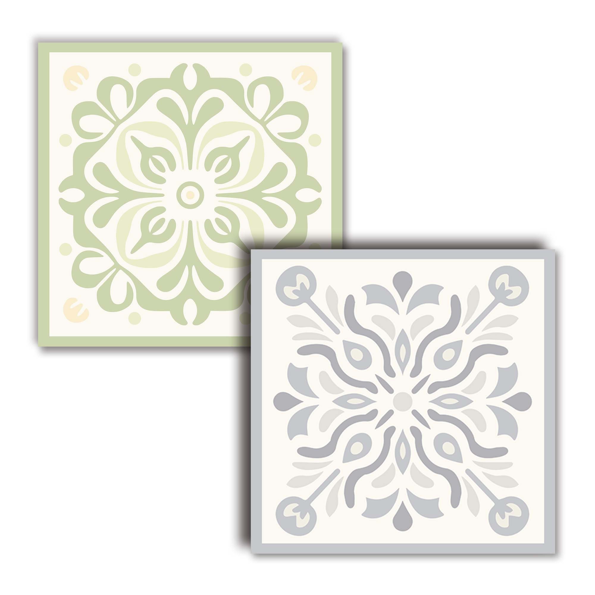 Pastel Colored Vector Drawing Tiles Pattern Floral Geometric Mosaic ...