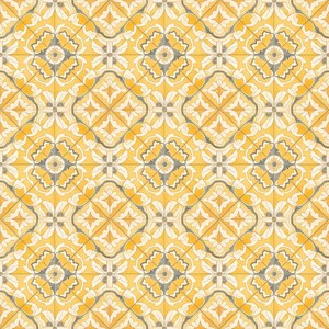 Mustard Yellow Gold, Light Gray Digital Tile, Mediterranean Mosaic ...